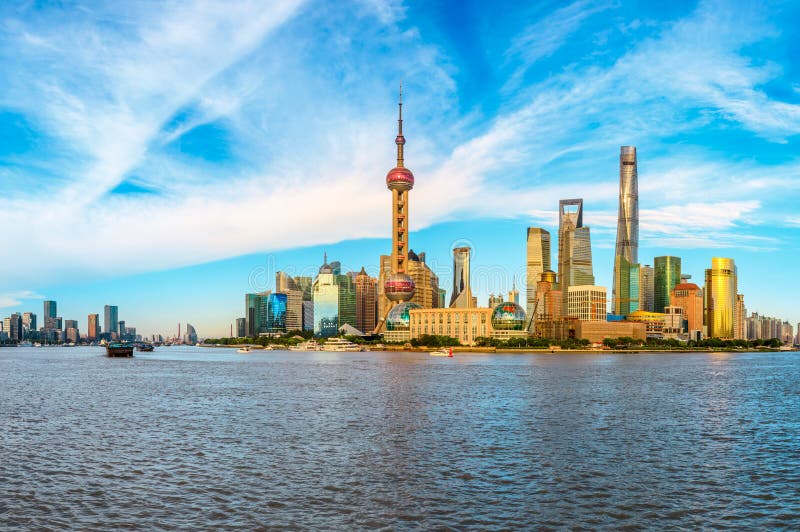 Shanghai Famous Architectural Landscape Stock Image - Image of city ...