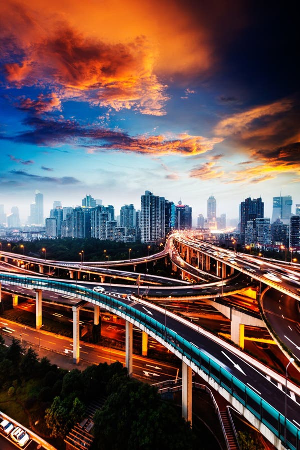Shanghai interchange stock image. Image of freeway, cityscape - 40765899
