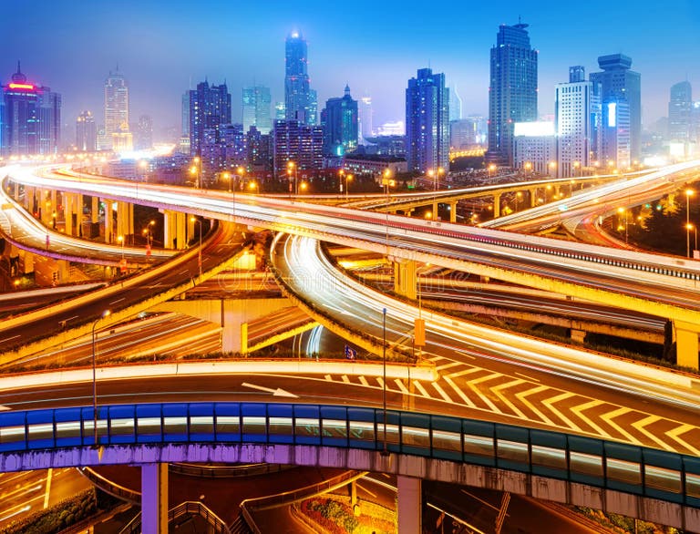 Shanghai Interchange Overpass and Elevated Road Stock Photo - Image of ...