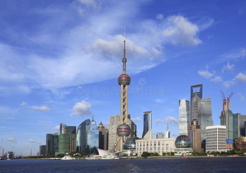 Panorama of Pudong Seen from Shanghai, China Editorial Photo - Image of ...