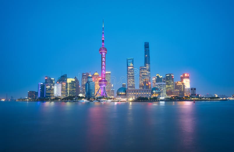 Shanghai & Lights stock photo. Image of beautiful - 143374514