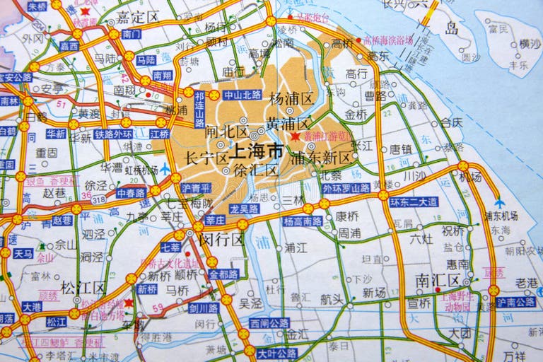 Shanghai on the map stock photo. Image of china, geographical - 5650796