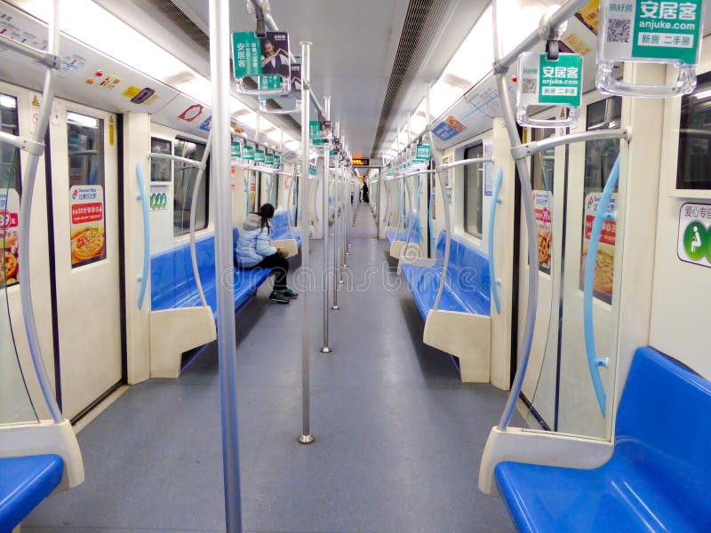 Shanghai metro interior editorial stock photo. Image of buildings ...