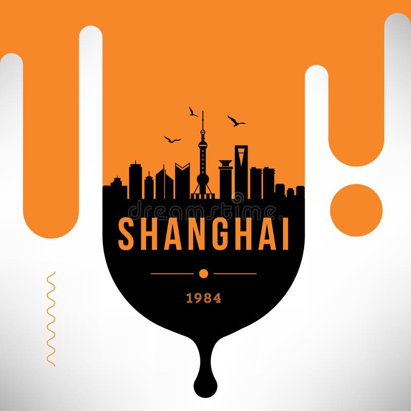Shanghai Modern Web Banner Design with Vector Skyline Stock ...