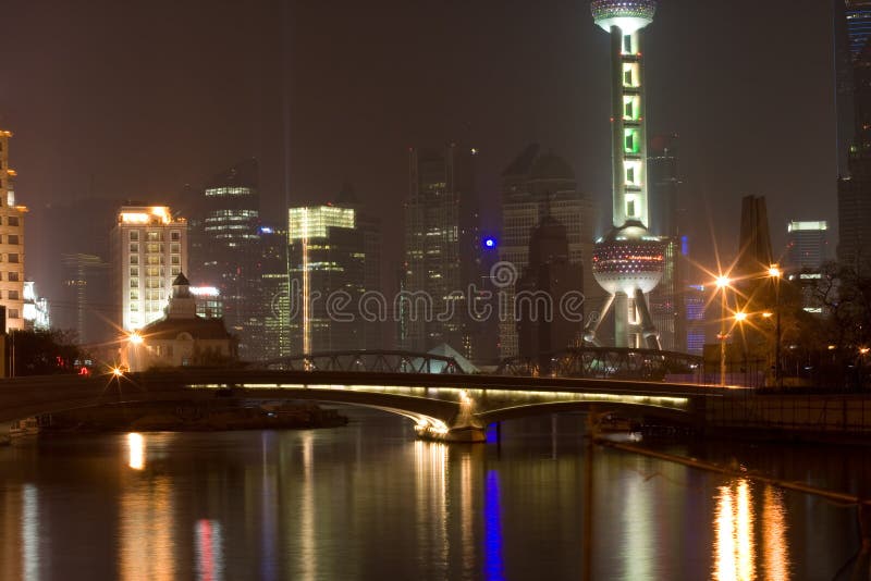 Shanghai night 13 stock image. Image of reflection, china - 13405253