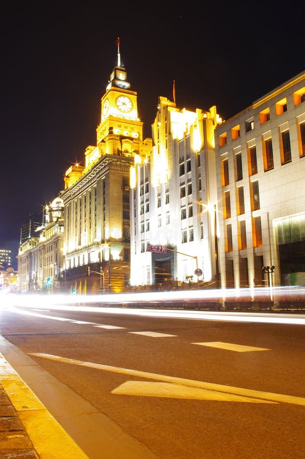 Shanghai at night stock photo. Image of buildings, cityscape - 24674904