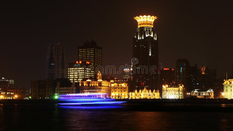Shanghai night stock photo. Image of travel, light, reflect - 9427034