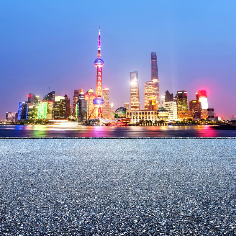 Shanghai night stock photo. Image of transportation, light - 74845962