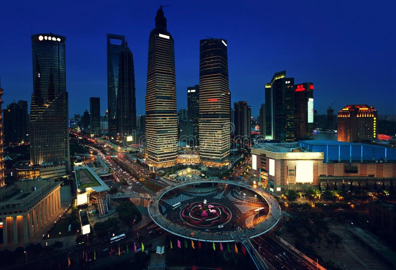 Shanghai night view, China stock photo. Image of oriental - 62454570