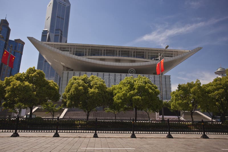 Shanghai Opera House stock image. Image of blue, city - 14415855