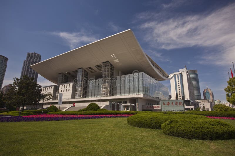 Shanghai Opera House stock image. Image of blue, city - 14415855