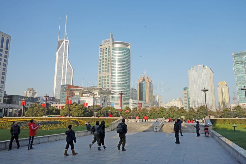 Shanghai Peoples Square editorial stock photo. Image of bank - 28660378