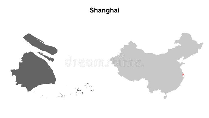 Shanghai outline map stock vector. Illustration of outline - 378852966