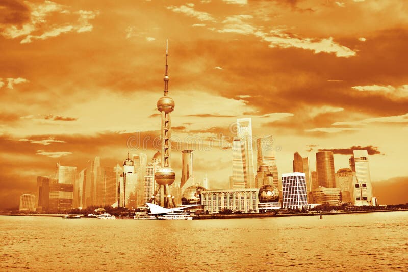Shanghai Pudong, China stock image. Image of light, famous - 23844031