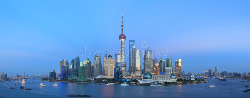 Shanghai Pudong Downtown Landscape Stock Image - Image of oriental ...