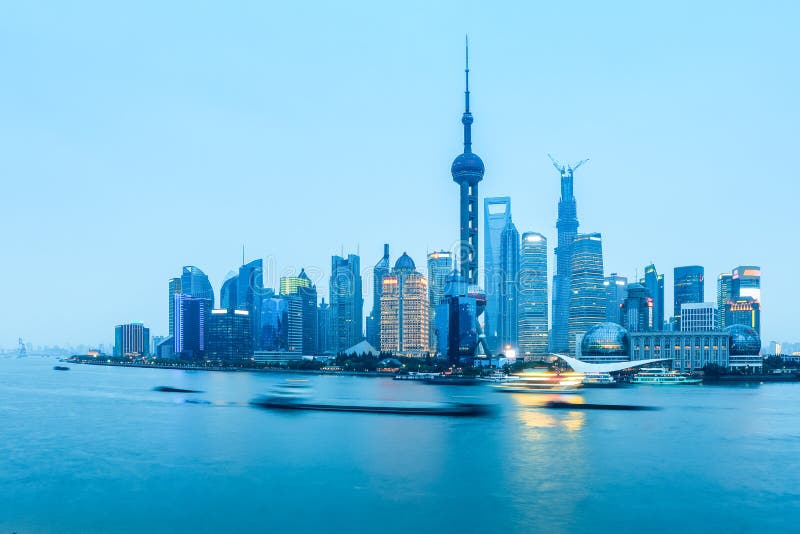 Shanghai Pudong Downtown Landscape Stock Image - Image of oriental ...