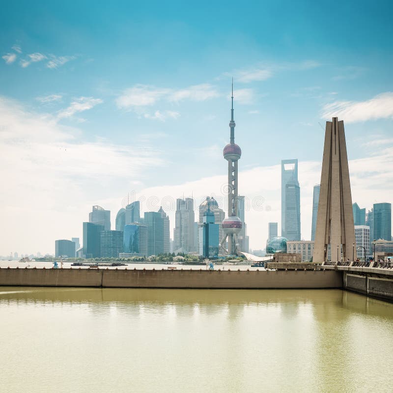 Shanghai Pudong Downtown Landscape Stock Image - Image of oriental ...