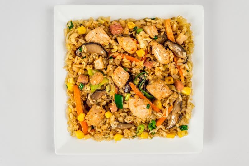 Chinese Food - Shanghai Fried Rice Stock Image - Image of plate ...