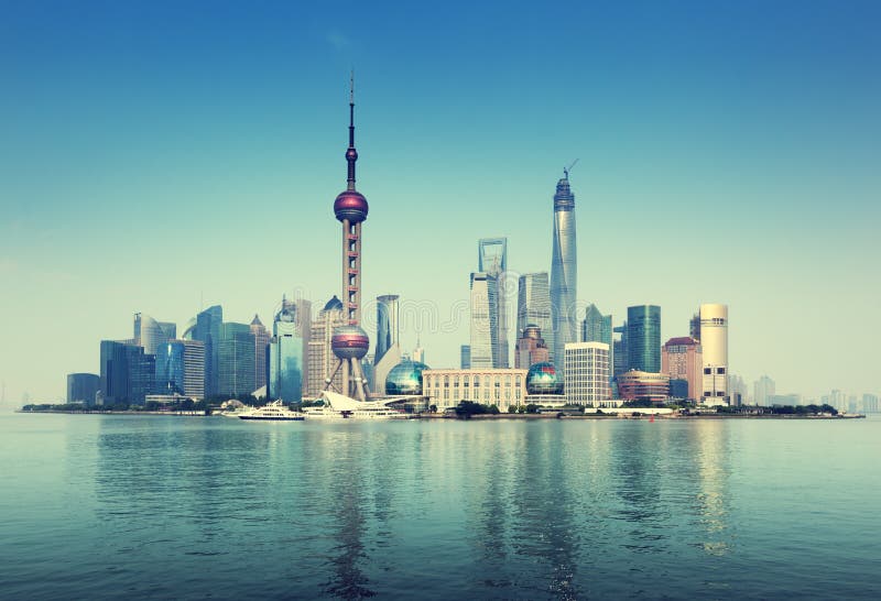 Shanghai skyline, China stock photo. Image of business - 46880134