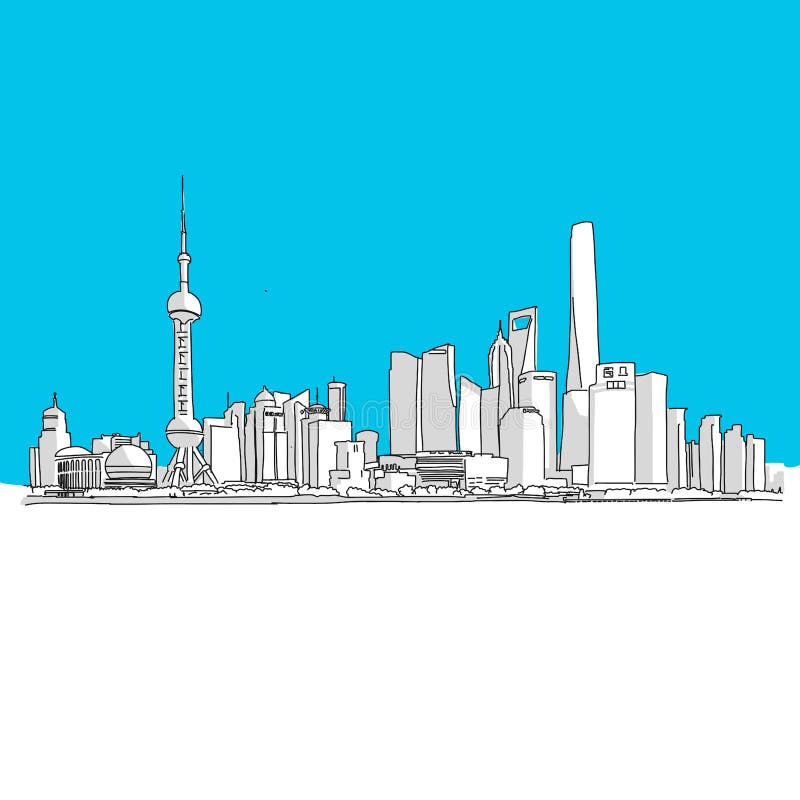 Shanghai Skyline Stock Illustrations – 1,662 Shanghai Skyline Stock ...