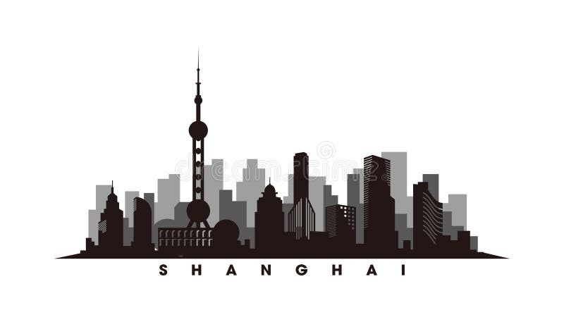 Shanghai Skyline and Landmarks Silhouette Vector Stock Vector ... Shanghai Skyline and Landmarks Silhouette Vector Stock Vector ...