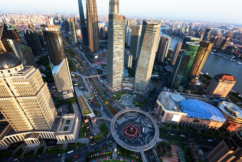 Shanghai sunset time editorial image. Image of city, business - 84064445