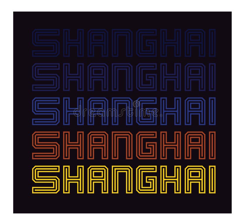 Shanghai t-shirt design stock vector. Illustration of china - 105516407