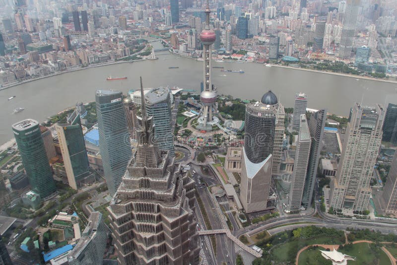 Shanghai View from Tallest Tower Editorial Stock Image - Image of tower ...
