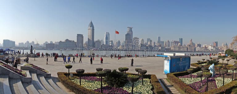 Shanghai waitan panorama editorial stock photo. Image of construct ...