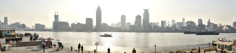Shanghai waitan panorama editorial image. Image of nanjing - 102647740