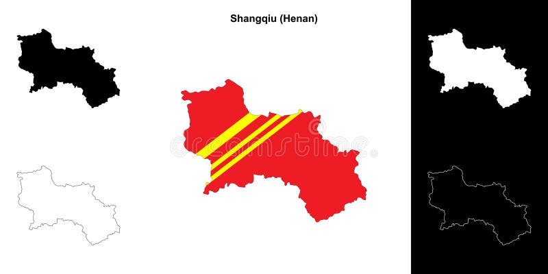Shangqiu outline map stock vector. Illustration of empty - 334851068