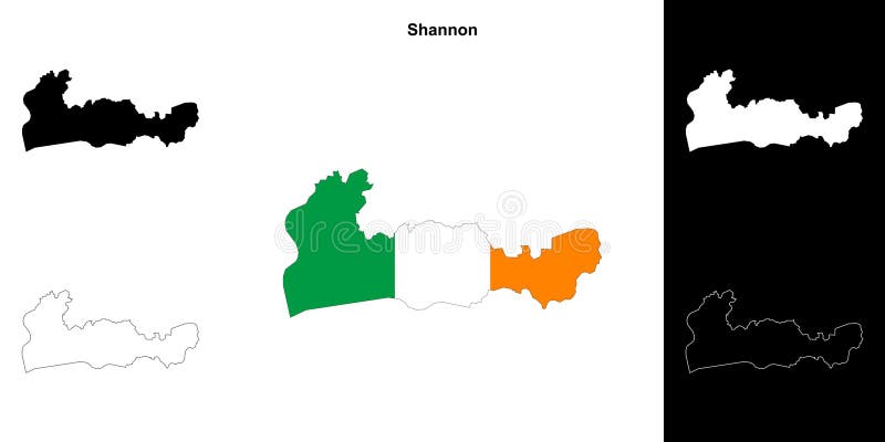 Shannon outline map stock vector. Illustration of vector - 379308398