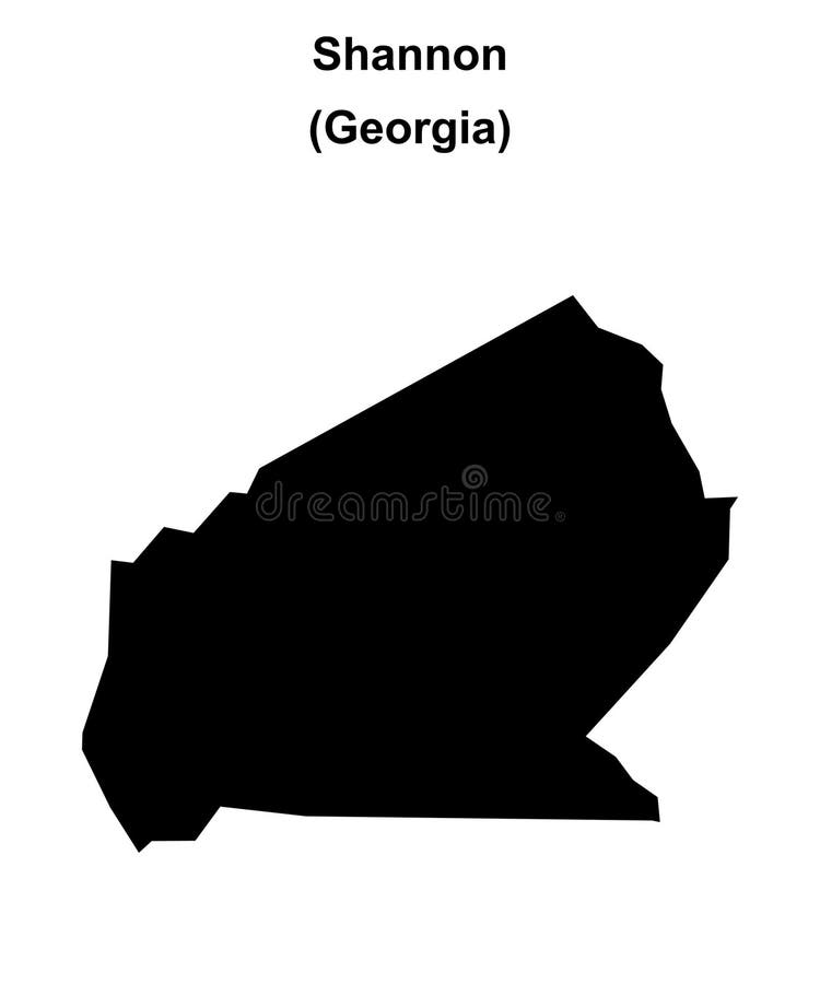 Shannon outline map stock vector. Illustration of contour - 387025627