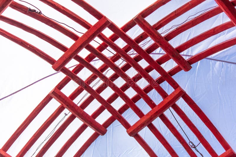 Shanyrak Ceiling in a Kazakh Yurt As a Background Stock Image - Image ...