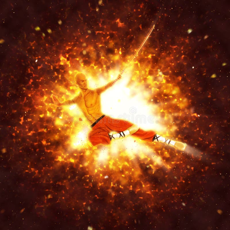 Shaolin Sword Master Illustration Stock Illustration - Illustration of ...