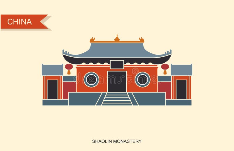 Shaolin Temple Henan City Vector. Shaolin Monastery Sign. Stock Vector ...