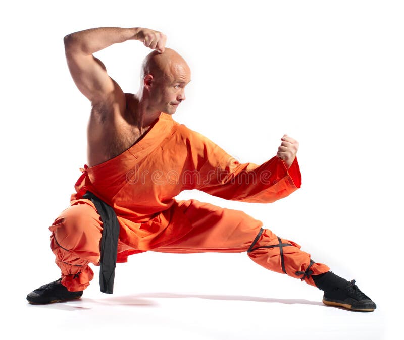Shaolin warrior monk stock image. Image of pose, fighter - 12074383