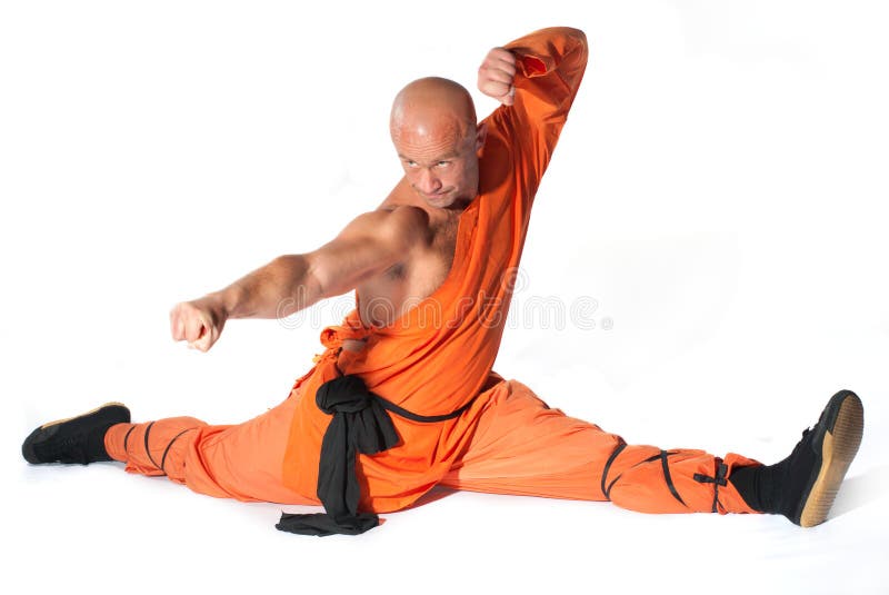 Shaolin warrior monk stock image. Image of pose, fighter - 12074383