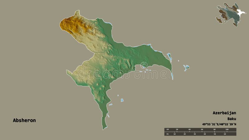 Absheron, Region of Azerbaijan, Zoomed. Relief Stock Illustration ...