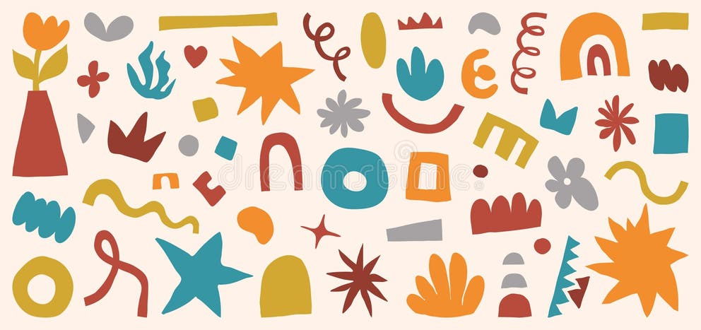 Shape Abstract Set Vector Illustration. Organic Graphic Design Elements ...