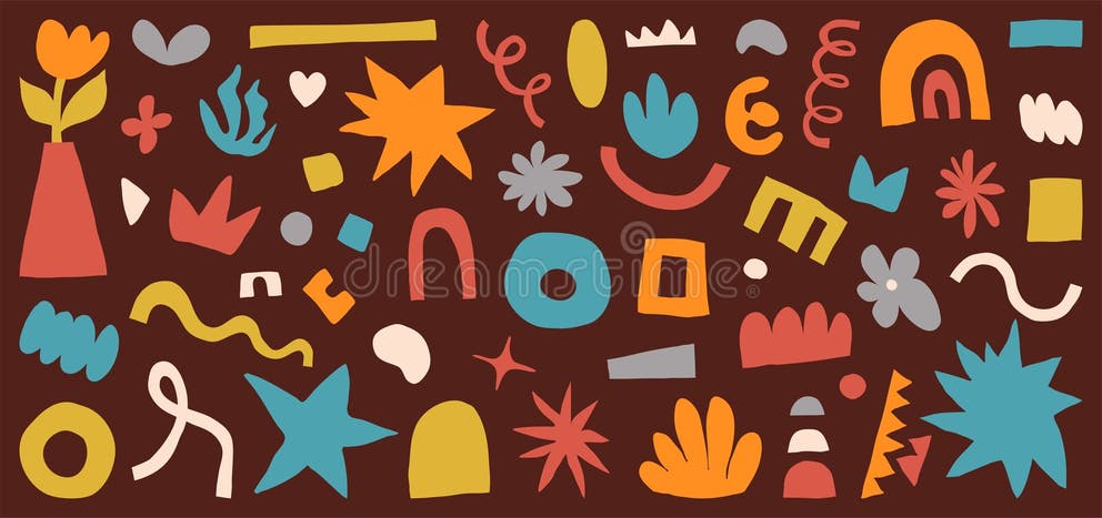 Shape Abstract Set Vector Illustration. Organic Graphic Design Elements ...