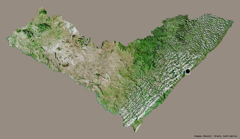 Alagoas, State of Brazil, on Solid. Satellite Stock Illustration ...