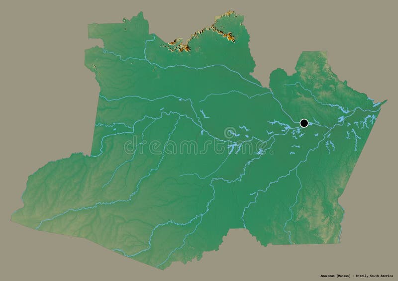 Amazonas State regions map stock vector. Illustration of design - 191178188