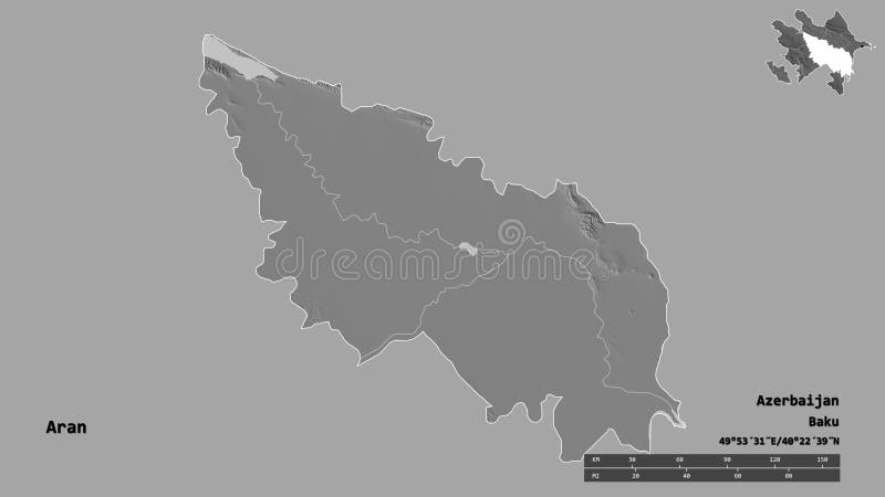 Aran, Region of Azerbaijan, Zoomed. Bilevel Stock Illustration ...