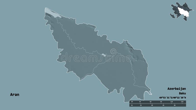 Aran, Region Of Azerbaijan, Zoomed. Administrative Stock Illustration ...