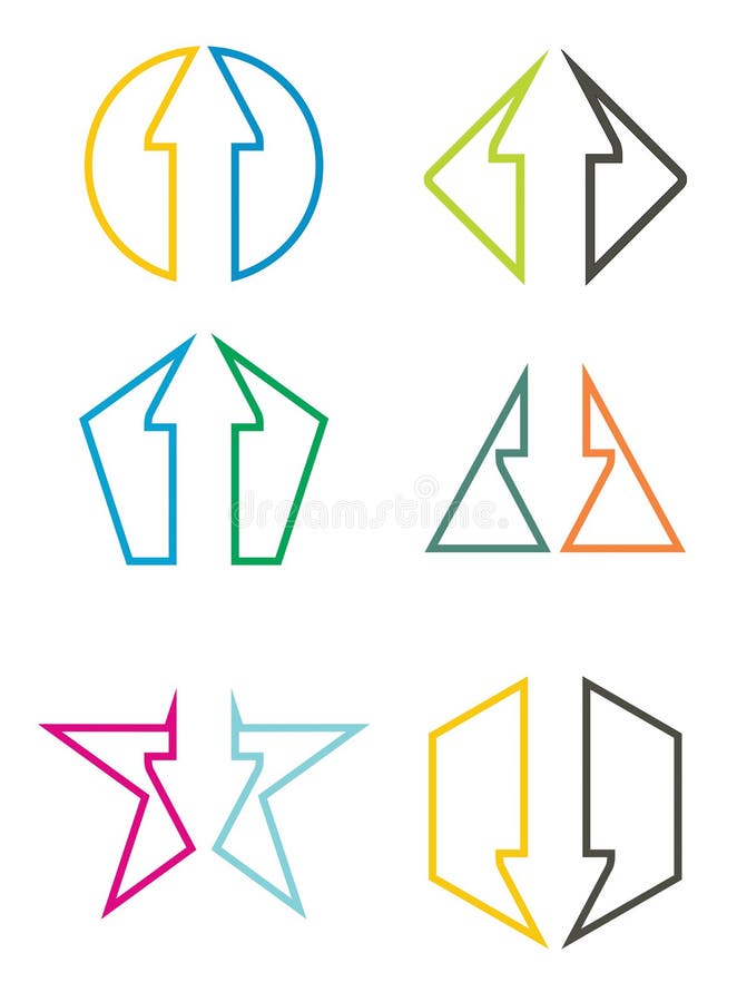 Shape with arrows stock vector. Illustration of graphics - 55151341