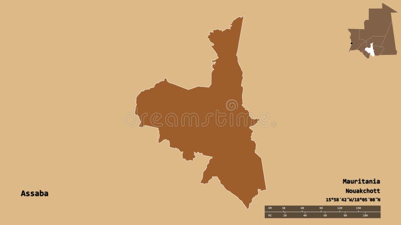 Assaba, Region of Mauritania, Zoomed. Pattern Stock Illustration ...