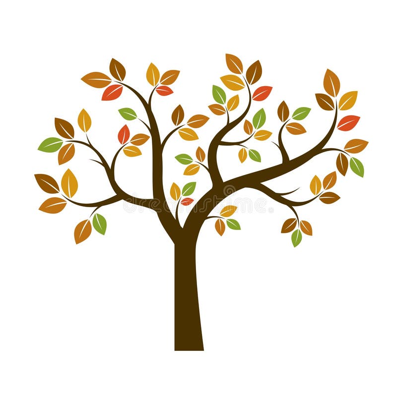 Shape of Autumn Tree. Vector Illustration. Stock Vector - Illustration ...
