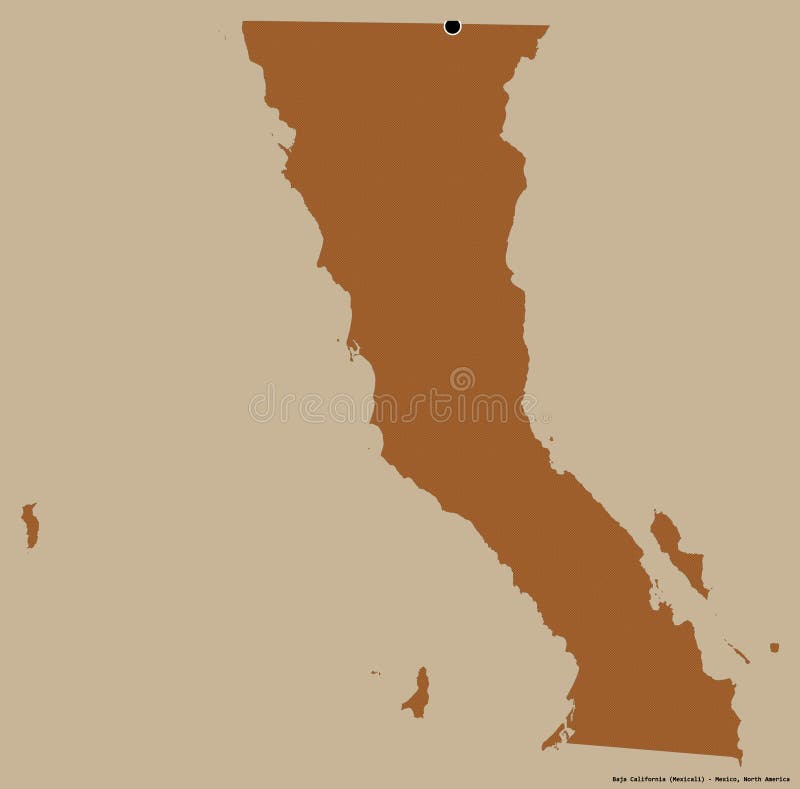 Baja California Sur Outline Map Mexico State Stock Vector ...
