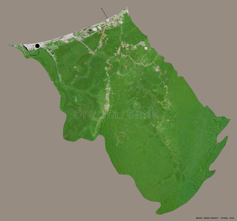 Belait District Nation of Brunei, the Abode of Peace, Borneo Island Map ...
